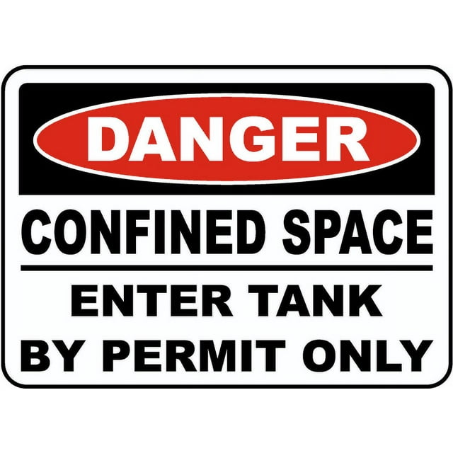 Vinyl Stickers - Danger Enter Tank by Permit Only Sign - Safety and ...