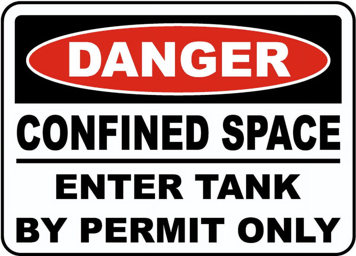 Vinyl Stickers - Danger Enter Tank by Permit Only Sign - Safety and ...