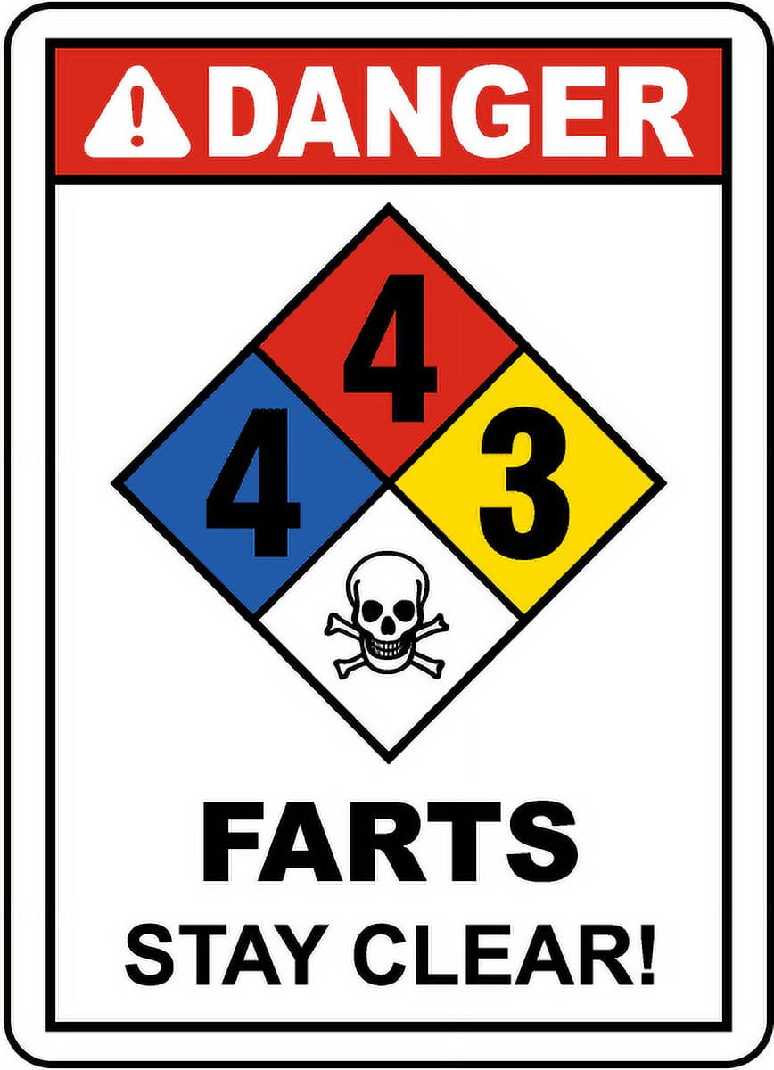 Vinyl Stickers - Danger Farts Stay Clear Sign - Safety and Warning ...