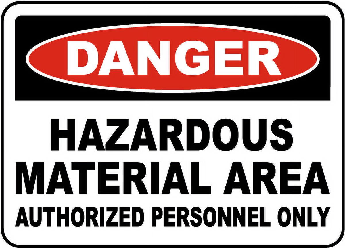 Vinyl Stickers - Danger Hazardous Material Area Sign W3 - Safety and ...