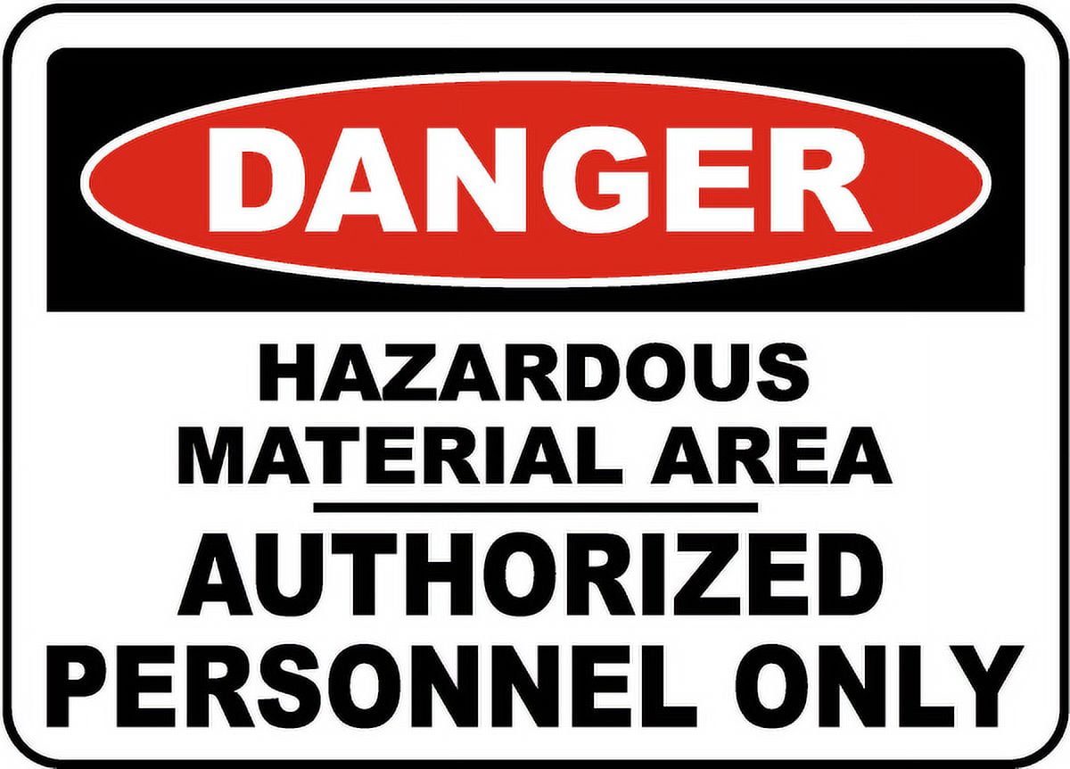 Vinyl Stickers - Danger Hazardous Material Area Sign W4 - Safety and ...