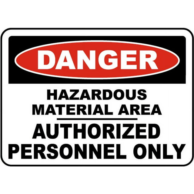 Vinyl Stickers - Danger Hazardous Material Area Sign W4 - Safety and ...