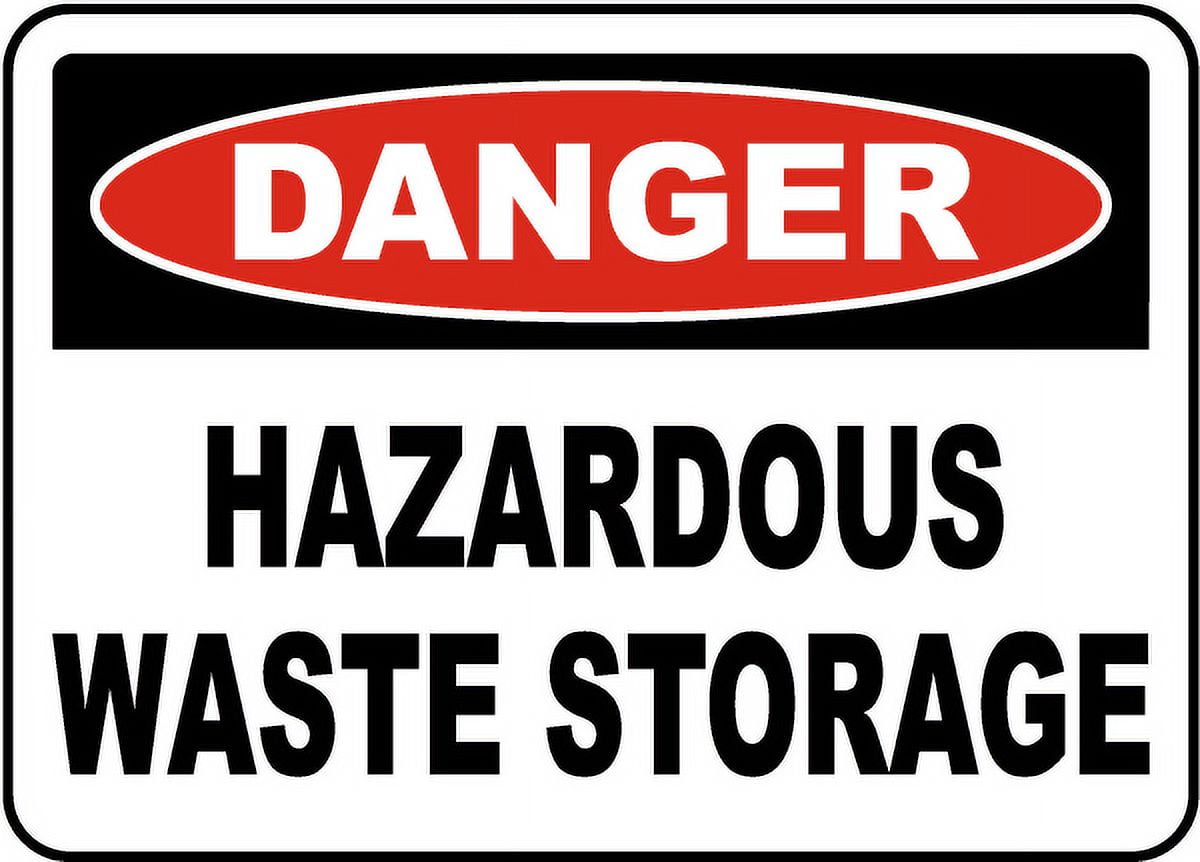Vinyl Stickers - Danger Hazardous Waste Storage Sign W6 - Safety and ...