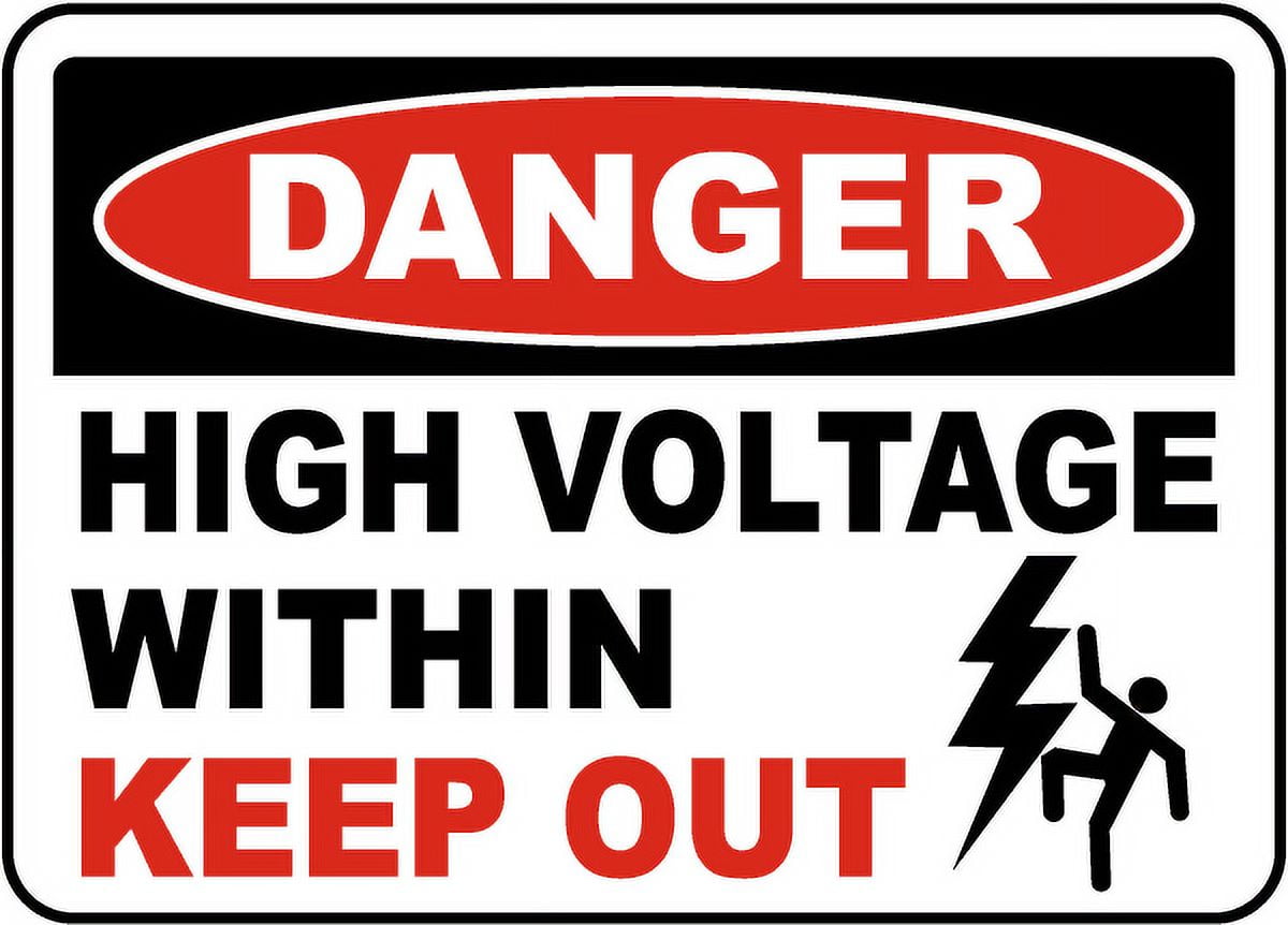 Vinyl Stickers - Danger High Voltage Within Keep Out Sign - Safety and ...