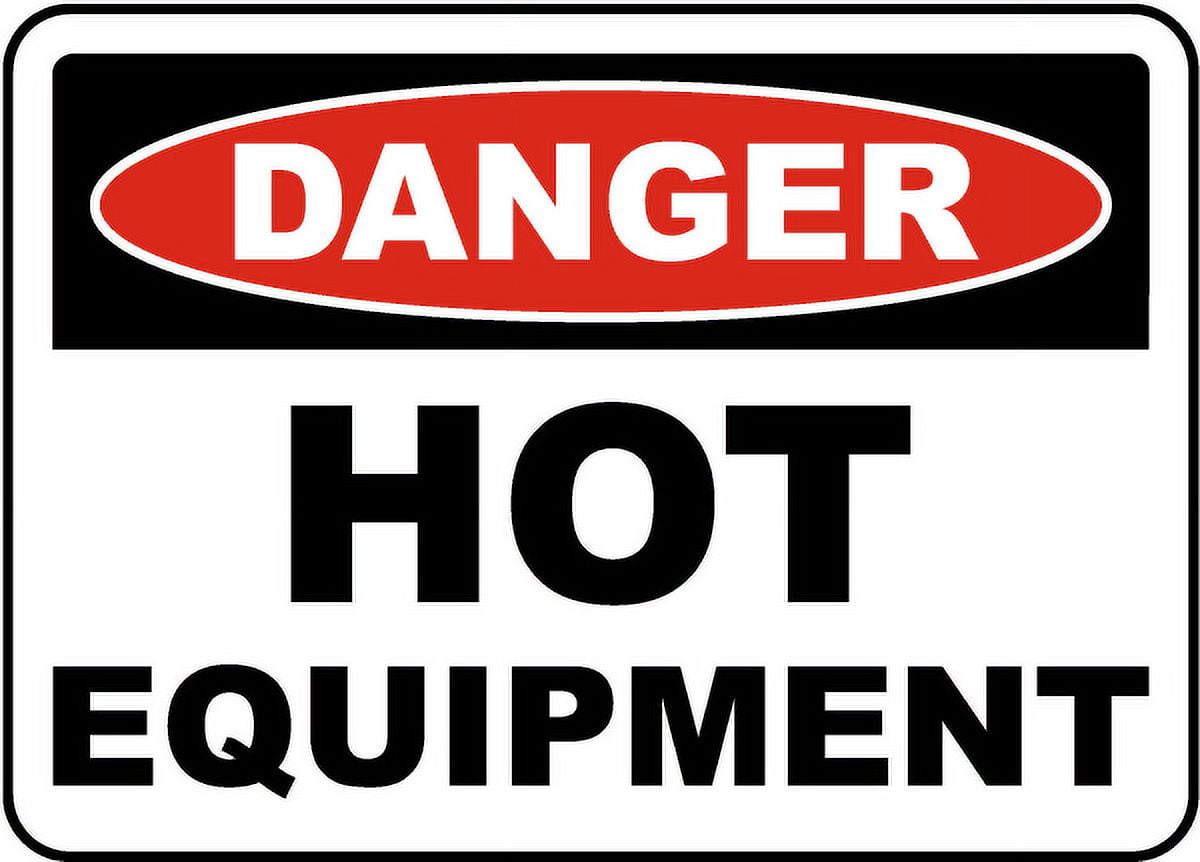 Vinyl Stickers - Danger Hot Equipment Sign - Safety and Warning ...