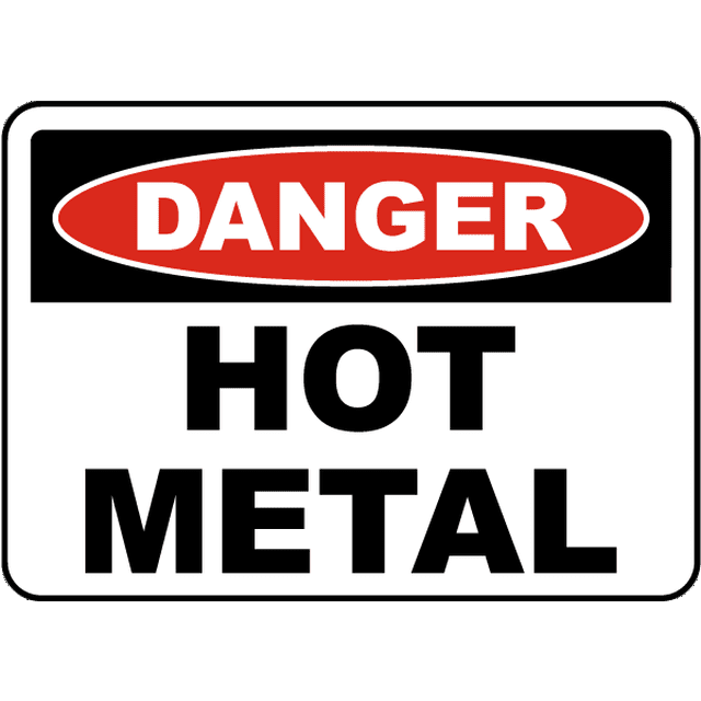 Vinyl Stickers - Danger Hot Metal Sign - Safety and Warning Warehouse ...