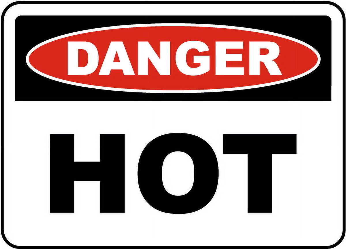 Vinyl Stickers - Danger Hot Sign X4 - Safety and Warning Warehouse ...