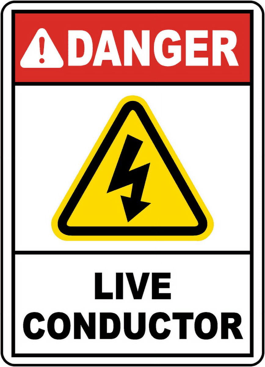 Vinyl Stickers - Danger Live Conductor Sign - Safety and Warning ...
