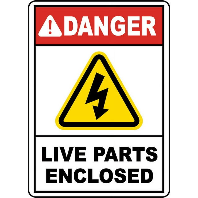 Vinyl Stickers - Danger Live Parts Enclosed Sign - Safety and Warning ...