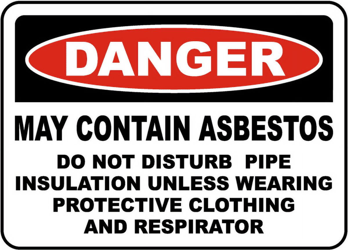 Vinyl Stickers - Danger May Contain Asbestos Sign - Safety and Warning ...