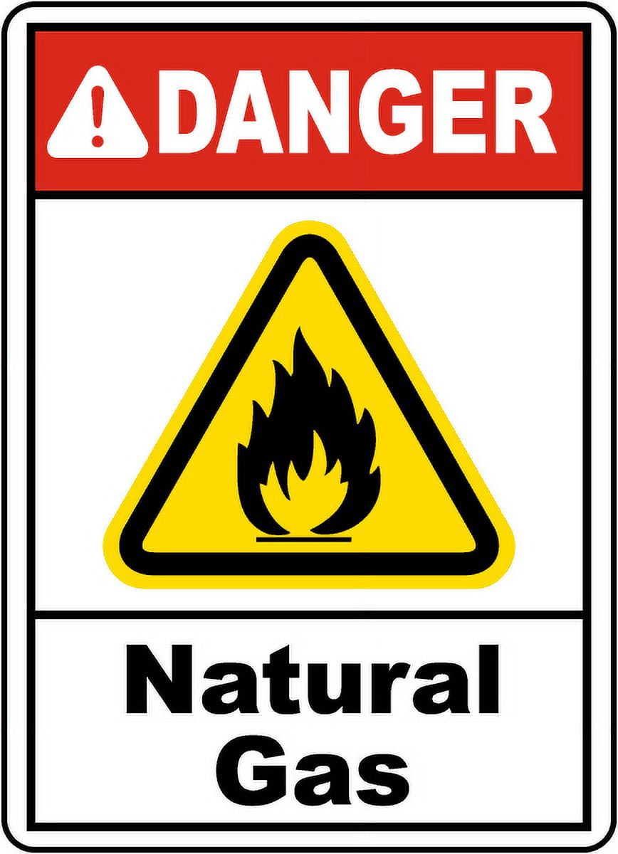 Vinyl Stickers - Danger Natural Gas Sign X9-Safety and Warning ...