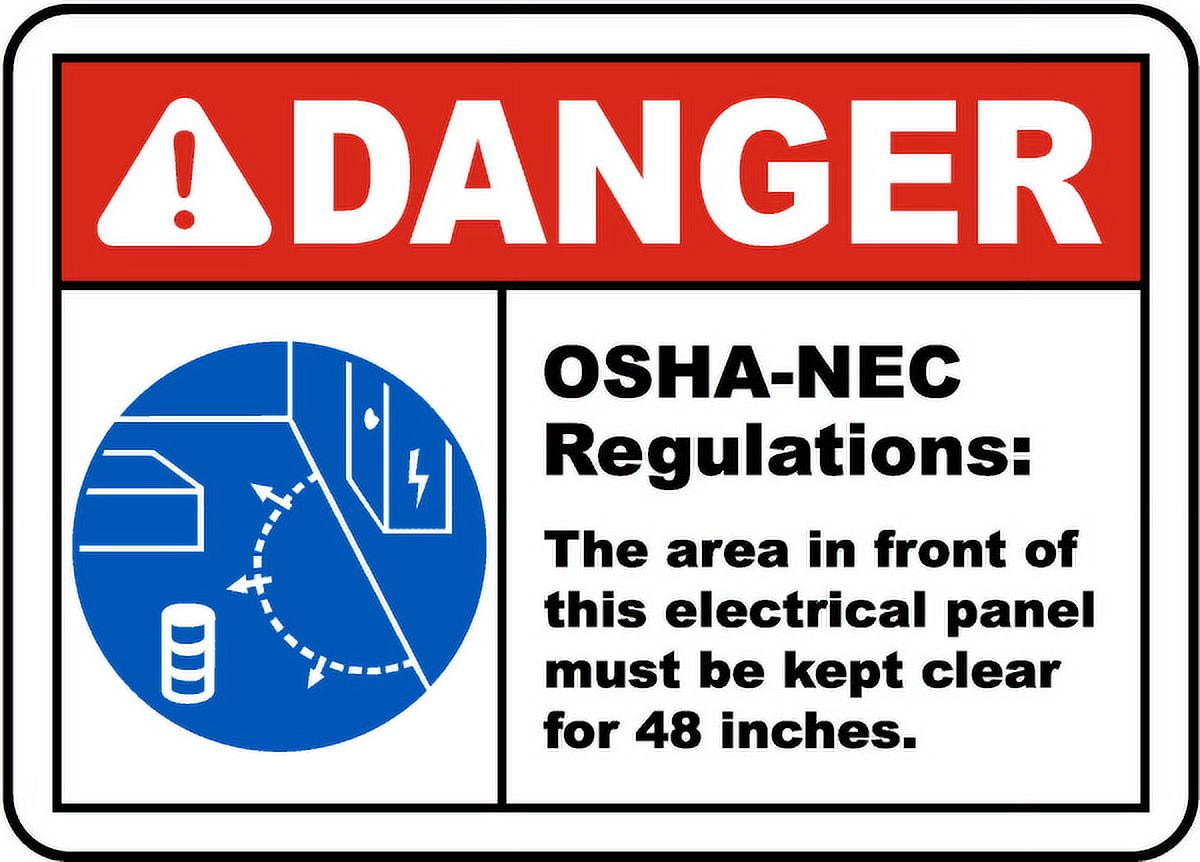 Vinyl Stickers - Danger Panel Must Be Clear for 48 Inches Sign - Safety ...