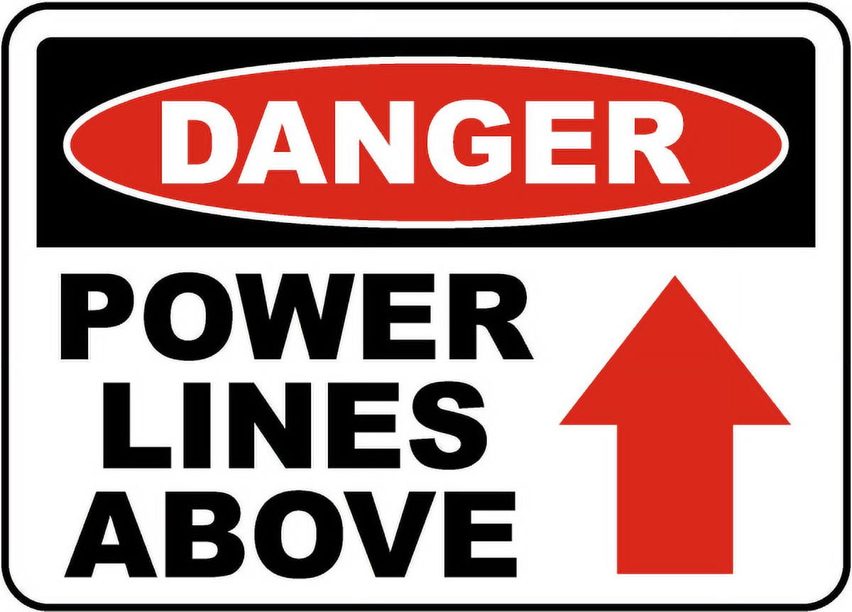 Vinyl Stickers - Danger Power Lines Above Sign - Safety and Warning ...