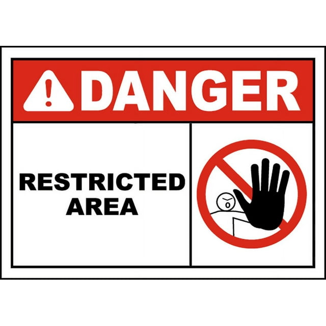 Vinyl Stickers - Danger Restricted Area Sign - Safety and Warning ...