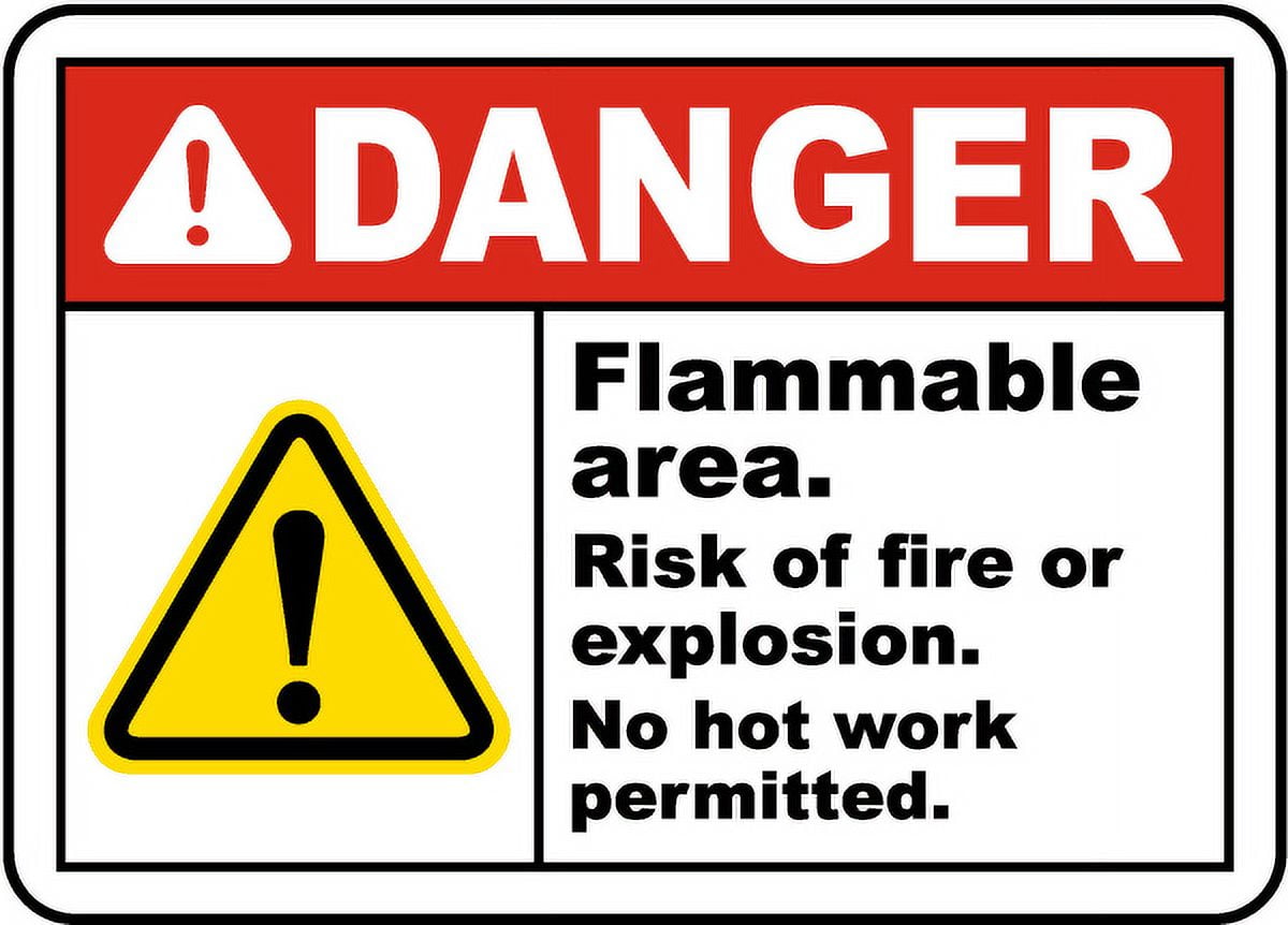 Vinyl Stickers - Danger Risk of Fire or Explosion Sign - Safety and ...