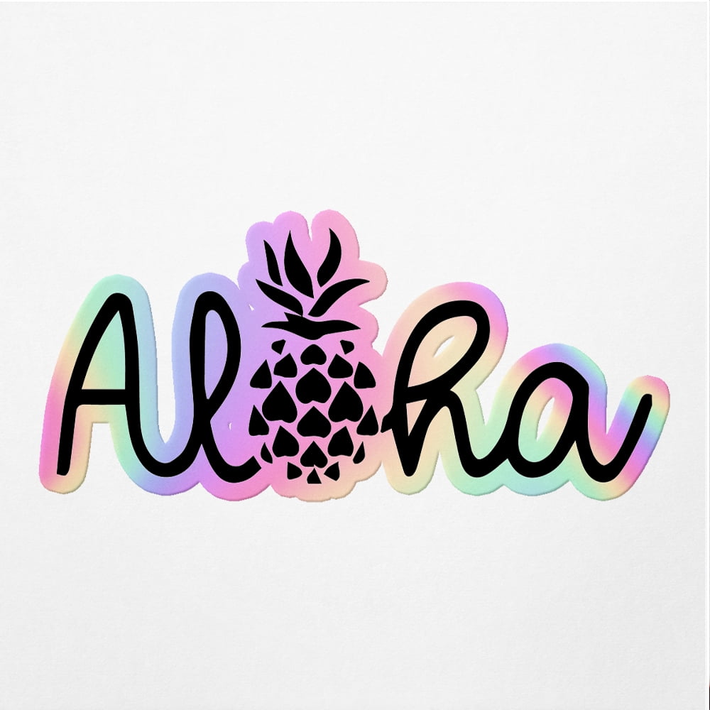 Vinyl Stickers Decals Of Aloha Pineapple Illustration - Apply On Any ...