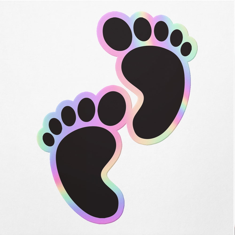 Vinyl Stickers Decals Of Baby Feet Silhouette - Apply On Any Smooth ...