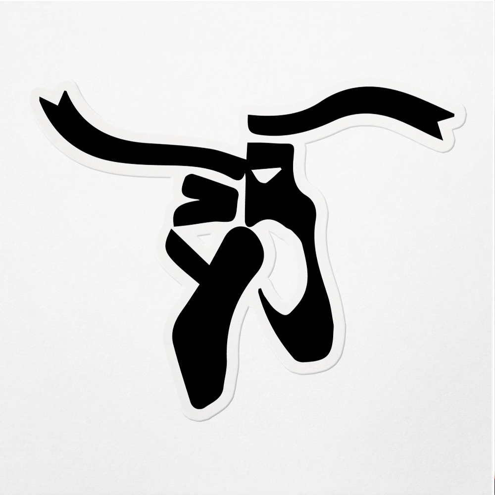 Vinyl Stickers Decals Of Ballet Slippers Illustration - Waterproof ...