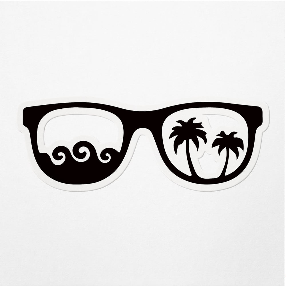 Vinyl Stickers Decals Of Beach Sunglasses Silhouette - Waterproof ...