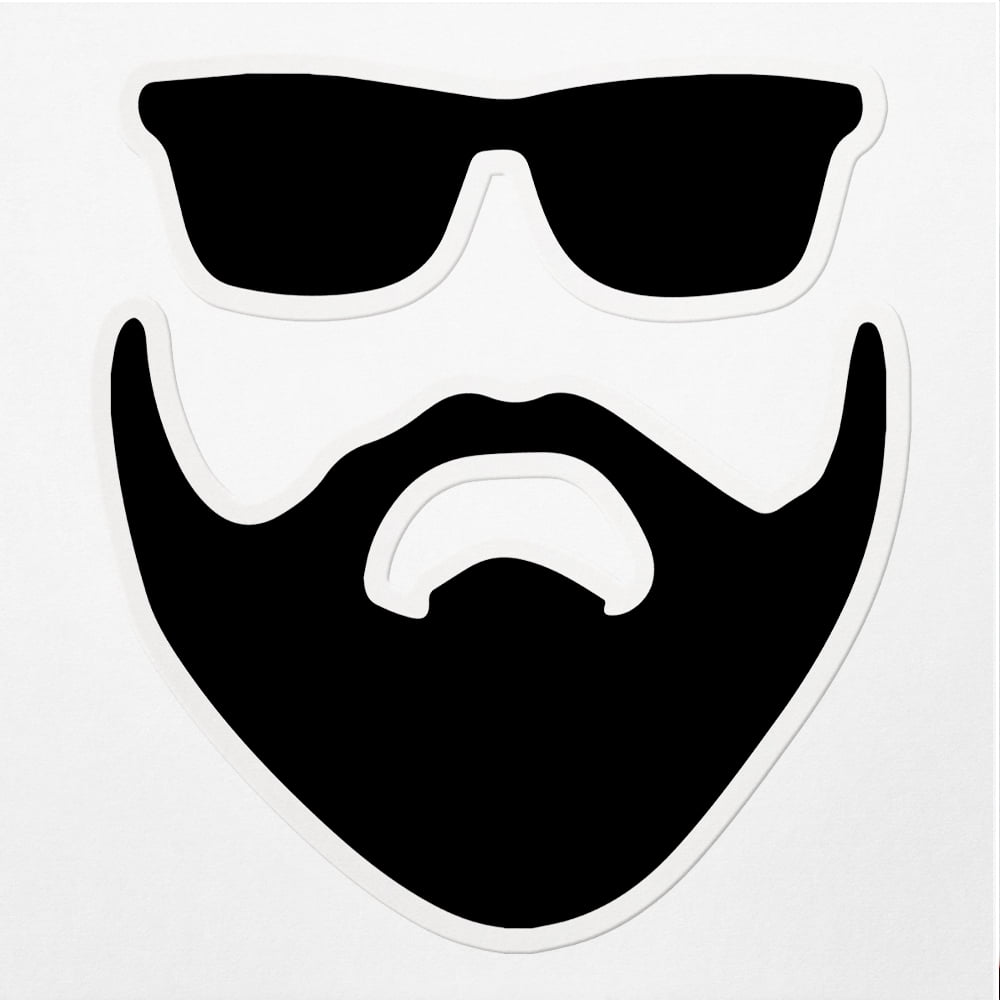 Vinyl Stickers Decals Of Beard - Waterproof - Apply On Any Smooth ...