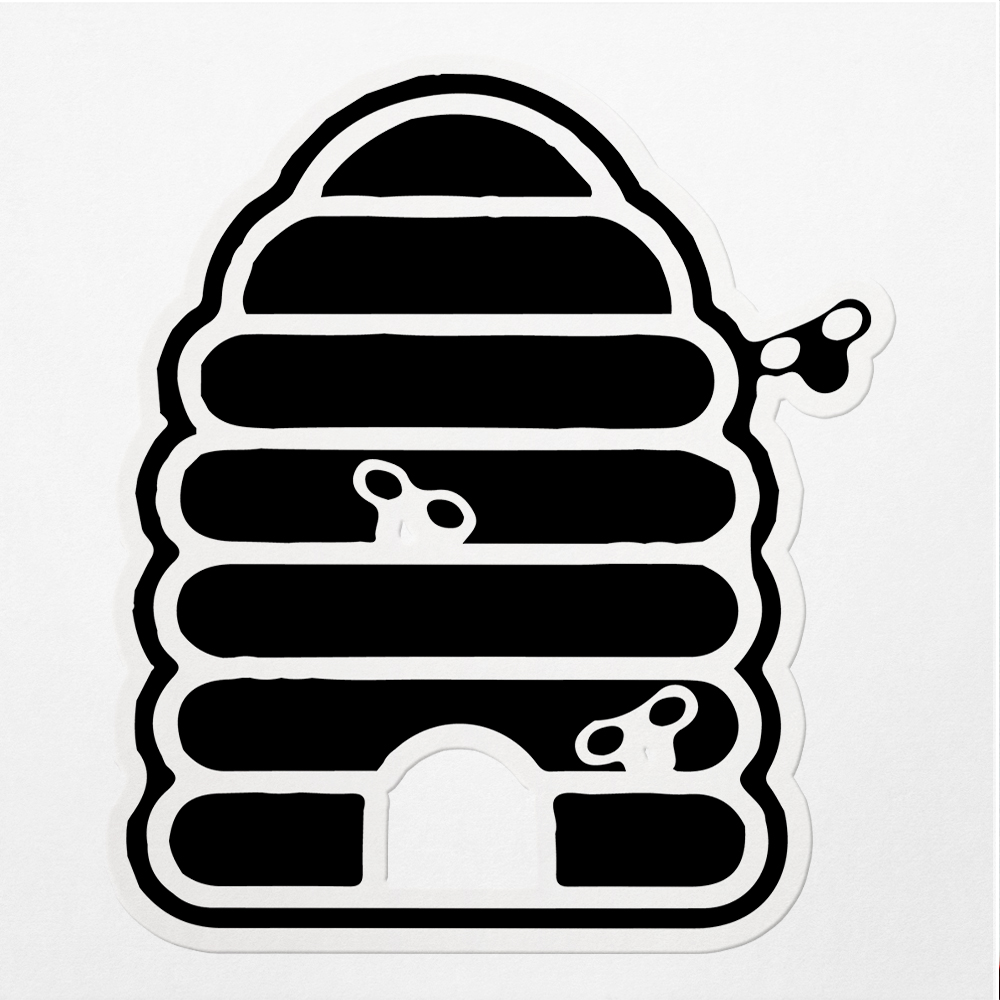 Vinyl Stickers Decals Of Beehive Illustration - Waterproof - Apply On ...