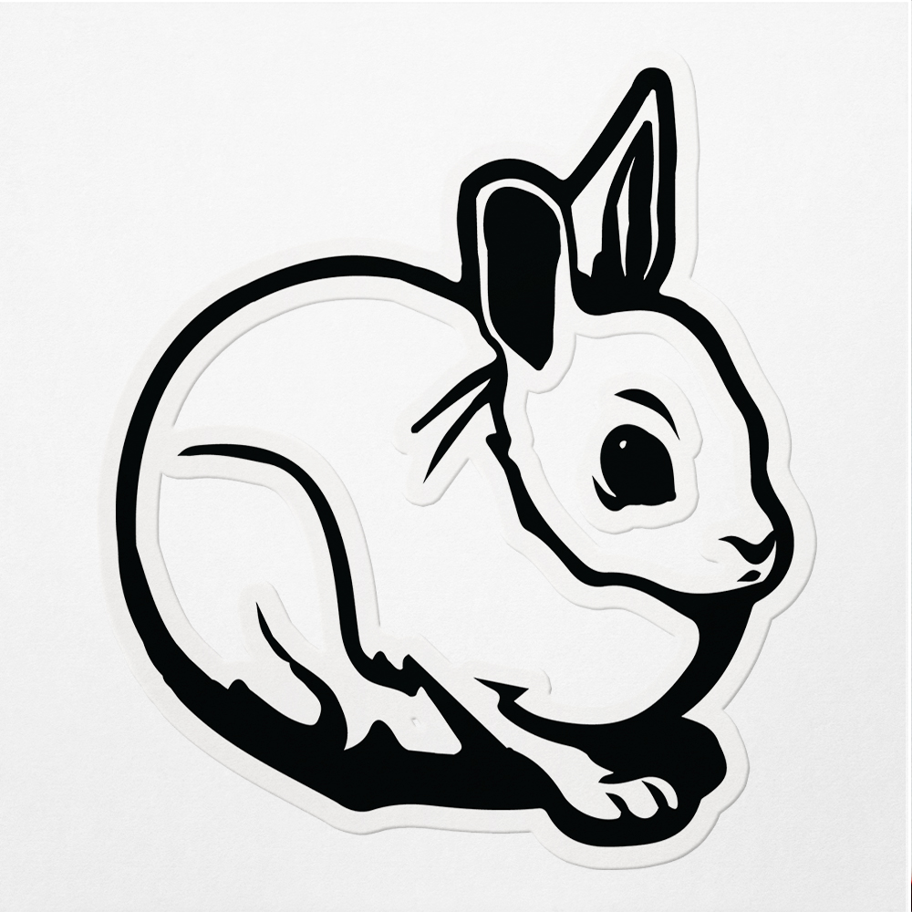Vinyl Stickers Decals Of Bunny Illustration - Waterproof - Apply On Any ...