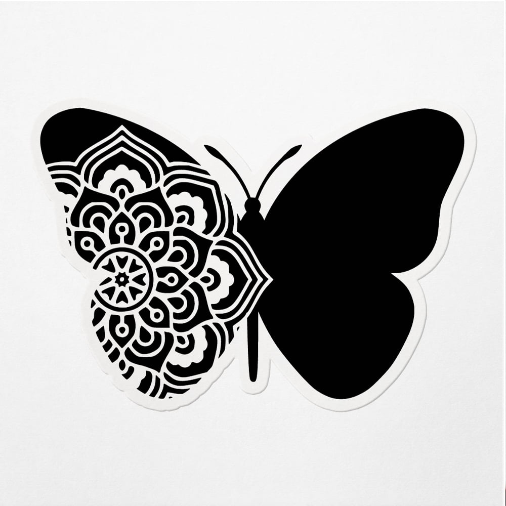 Vinyl Stickers Decals Of Butterfly Flowers V2 - Waterproof - Apply On ...