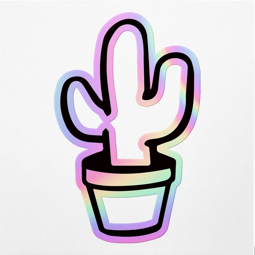 Vinyl Stickers Decals Of Cactus Illustration - Apply On Any Smooth ...