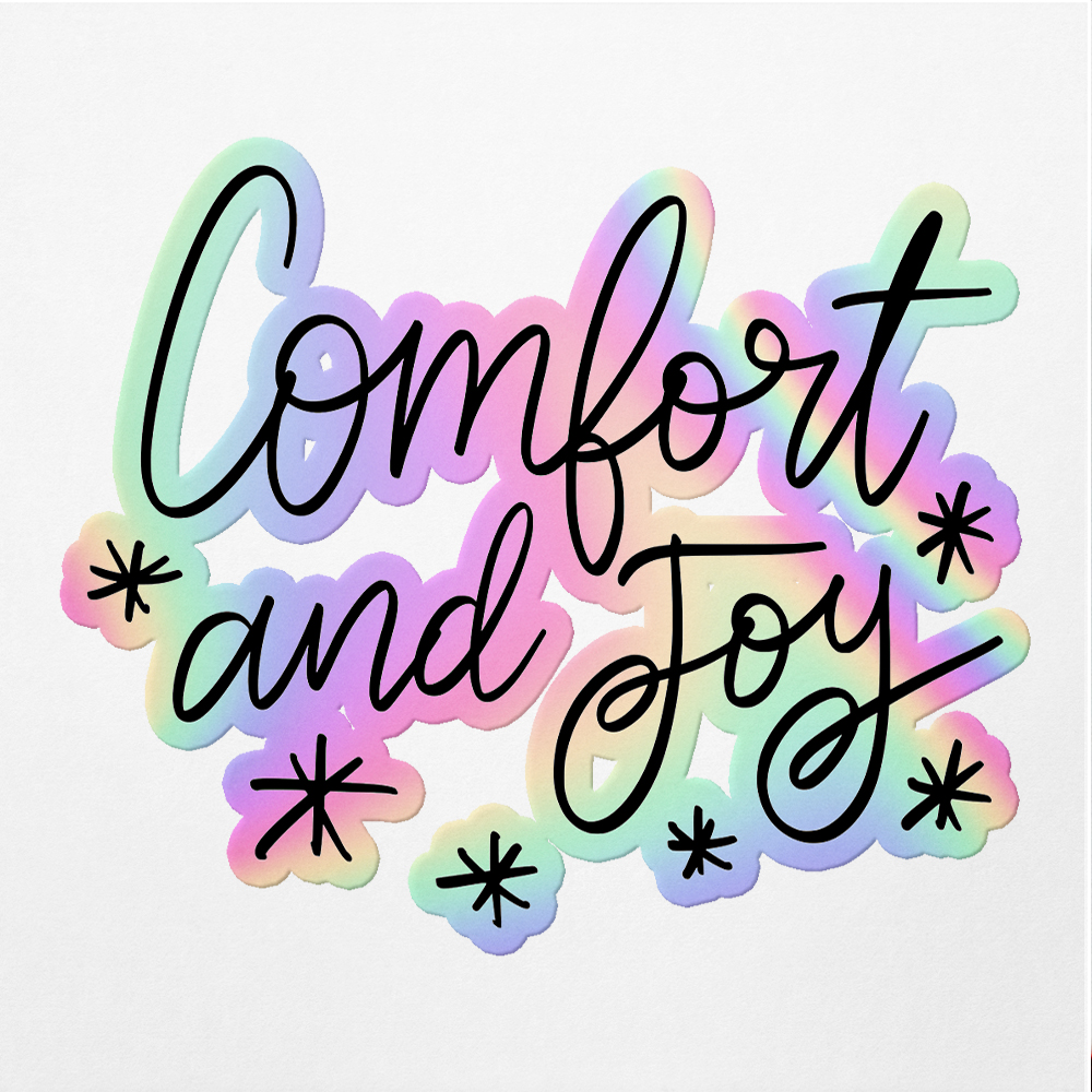 Vinyl Stickers Decals Of Comfort Joy Christmas - Apply On Any Smooth ...