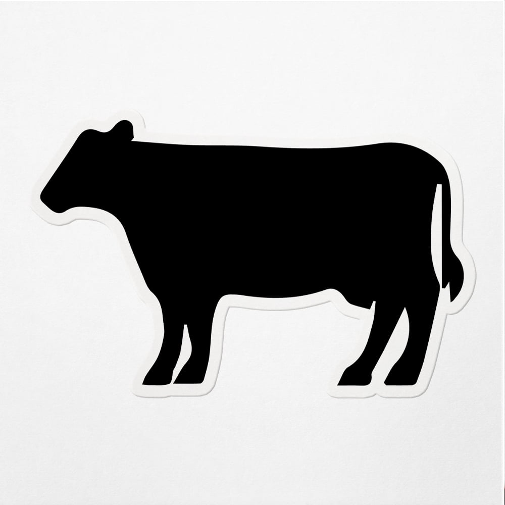 Vinyl Stickers Decals Of Cow Standing Illustration - Waterproof - Apply ...