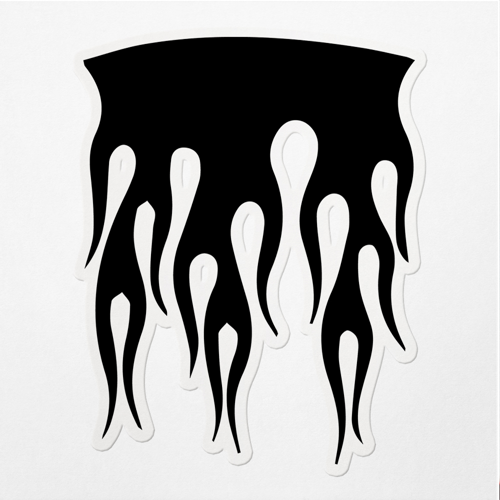 Vinyl Stickers Decals Of Curved Flame Illustration - Waterproof - Apply ...