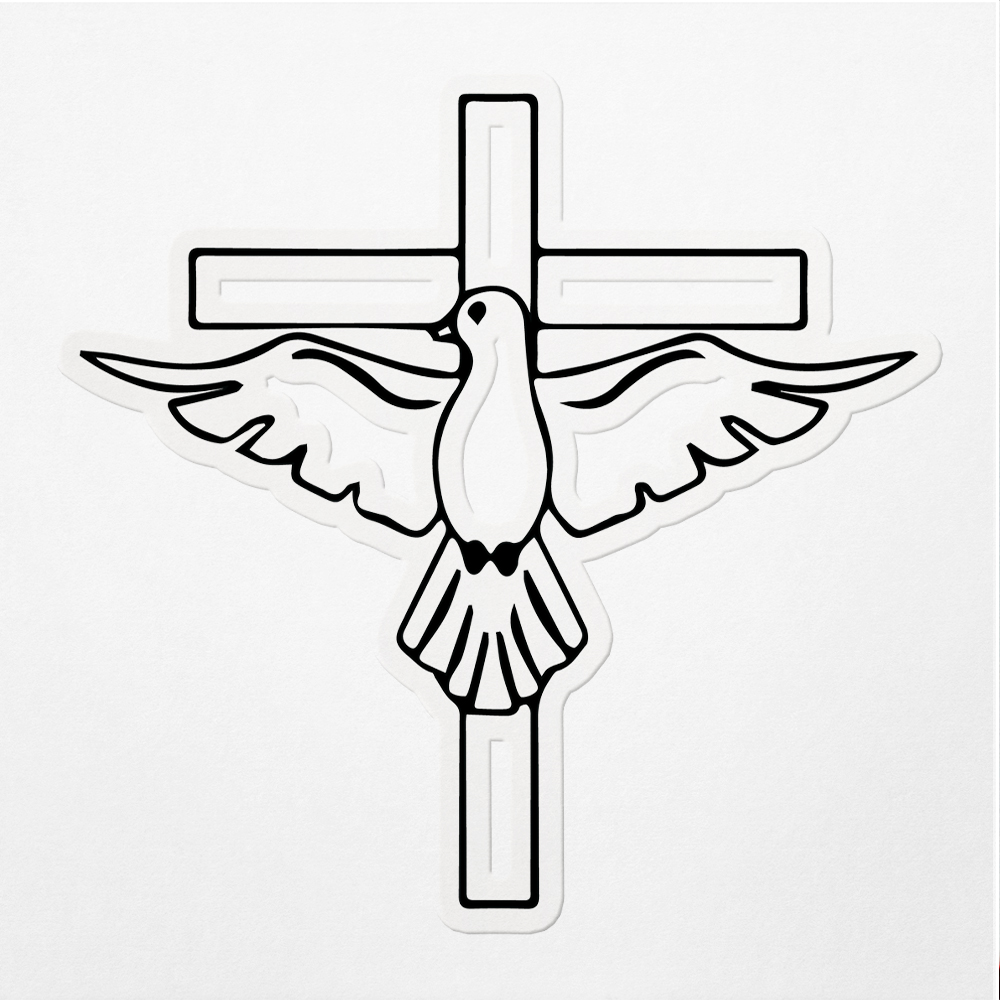 Vinyl Stickers Decals Of Dove Cross Illustration V3 - Waterproof ...