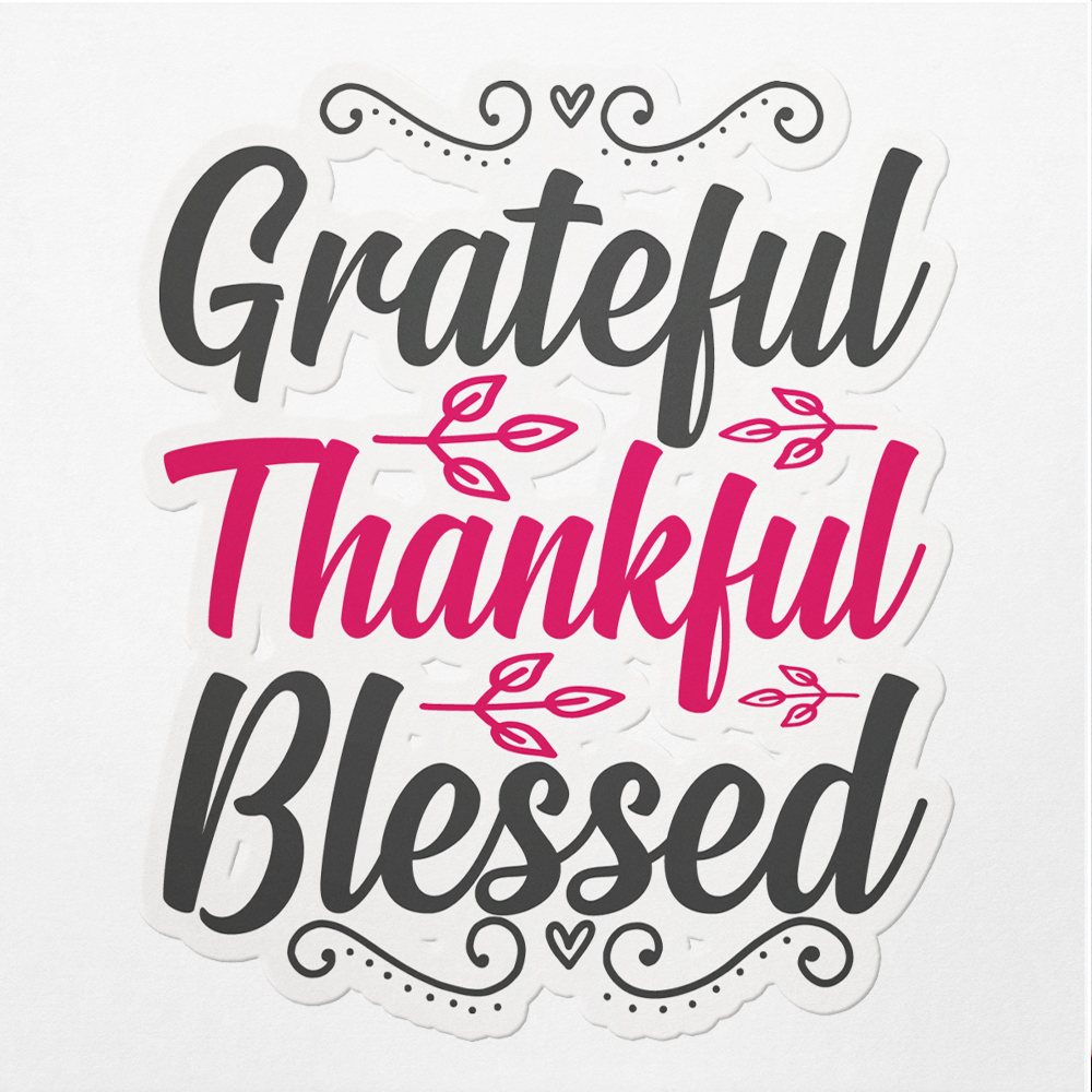 Vinyl Stickers Decals Of Grateful Thankful Blessed - Waterproof - Apply ...
