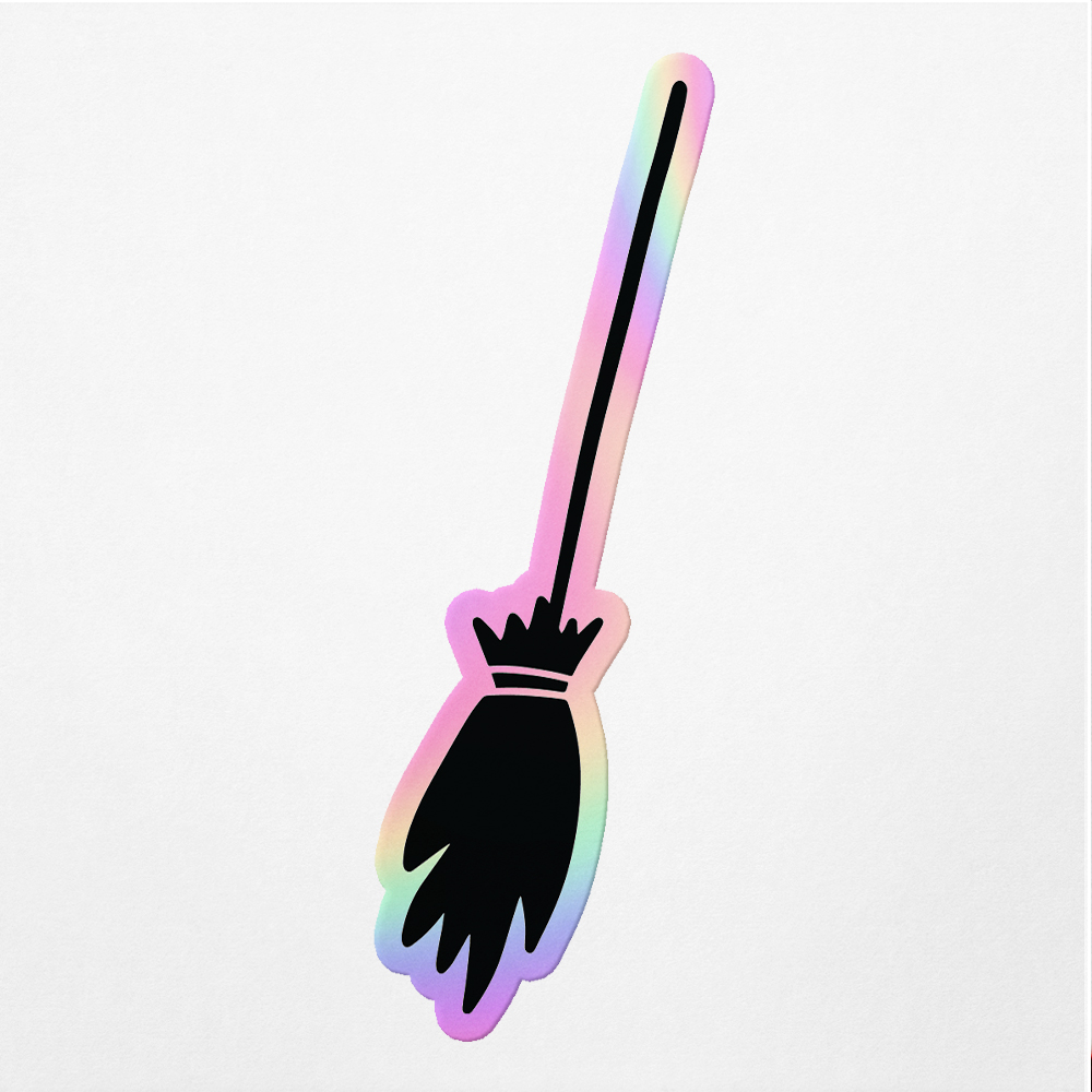 Vinyl Stickers Decals Of Halloween Broom V2 - Apply On Any Smooth ...