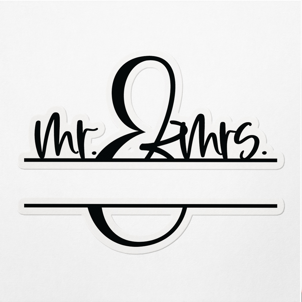 Vinyl Stickers Decals Of Mr Mrs V3 - Waterproof - Apply On Any Smooth ...