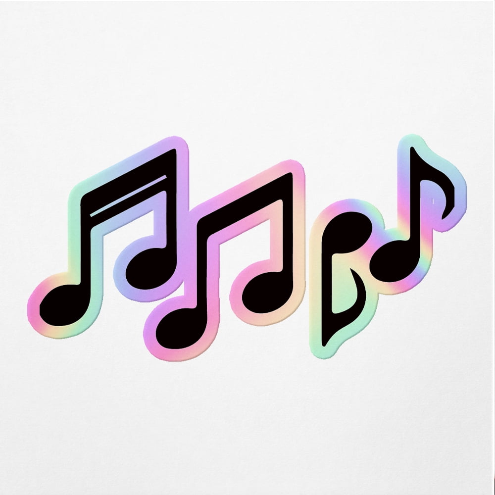 Vinyl Stickers Decals Of Music Notes Silhouette - Apply On Any Smooth ...