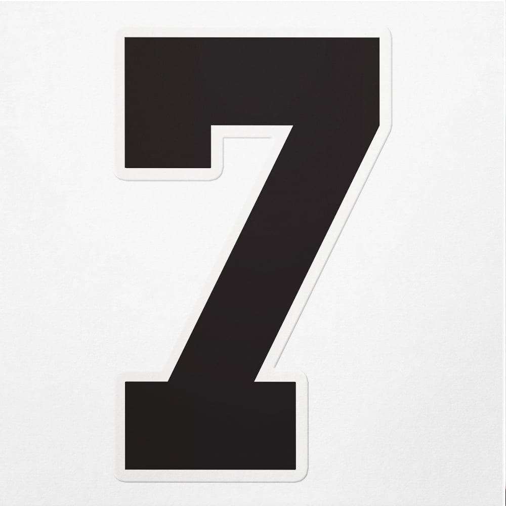 Vinyl Stickers Decals Of Number 7 Silhouette - Waterproof - Apply On ...