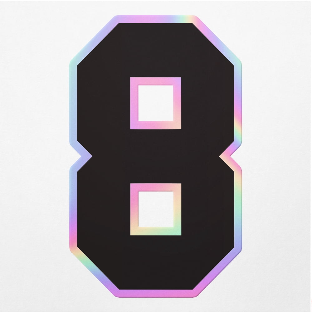 Vinyl Stickers Decals Of Number 8 Silhouette - Apply On Any Smooth ...