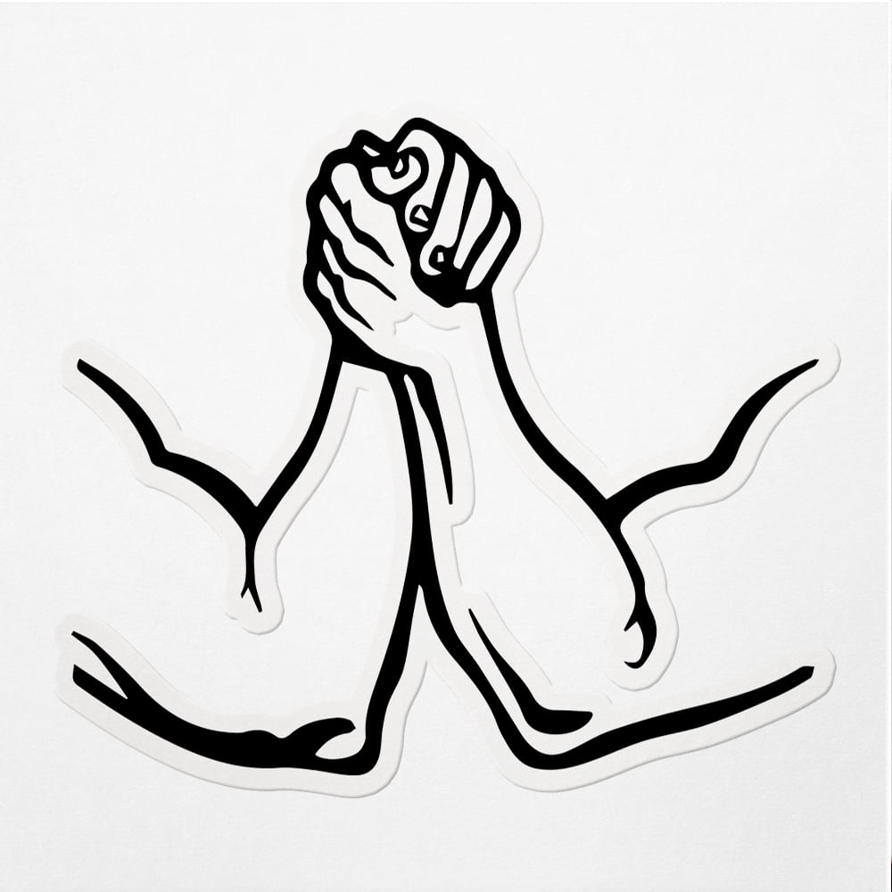 Vinyl Stickers Decals Of Arm Wrestling Illustration - Waterproof ...