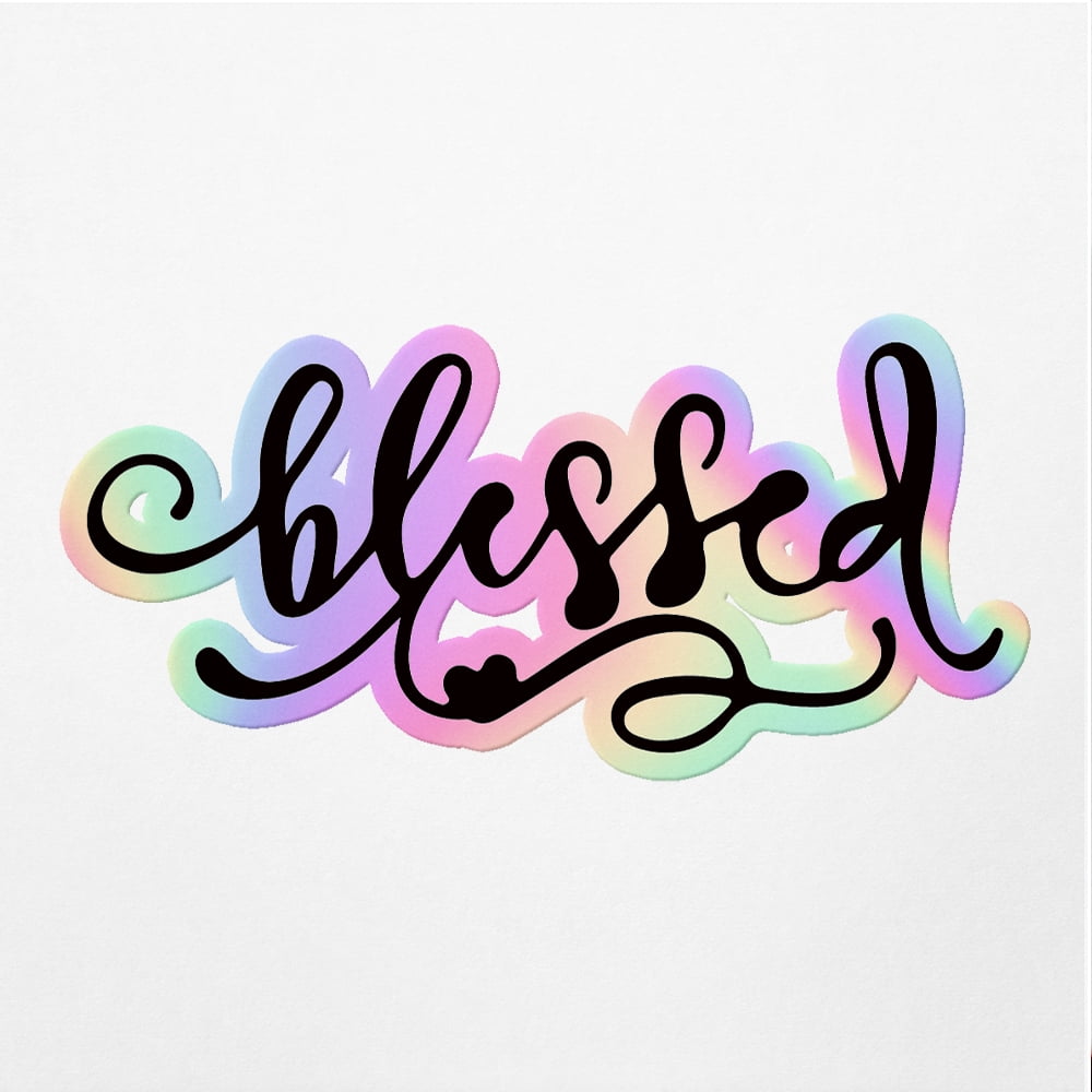 Vinyl Stickers Decals Of Blessed Word Silhouette - Apply On Any Smooth ...