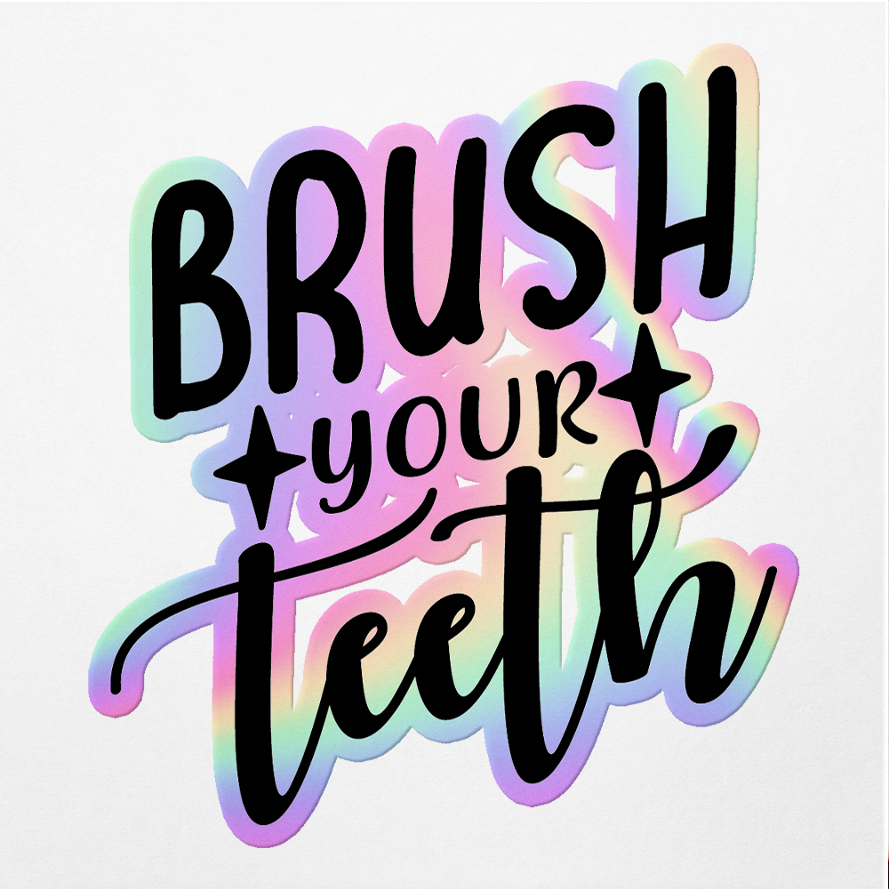Vinyl Stickers Decals Of Brush Teeth - Apply On Any Smooth Surfaces ...