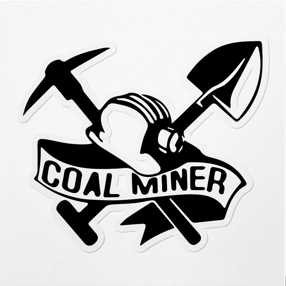 Vinyl Stickers Decals Of Coal Banner Illustration - Waterproof - Apply ...