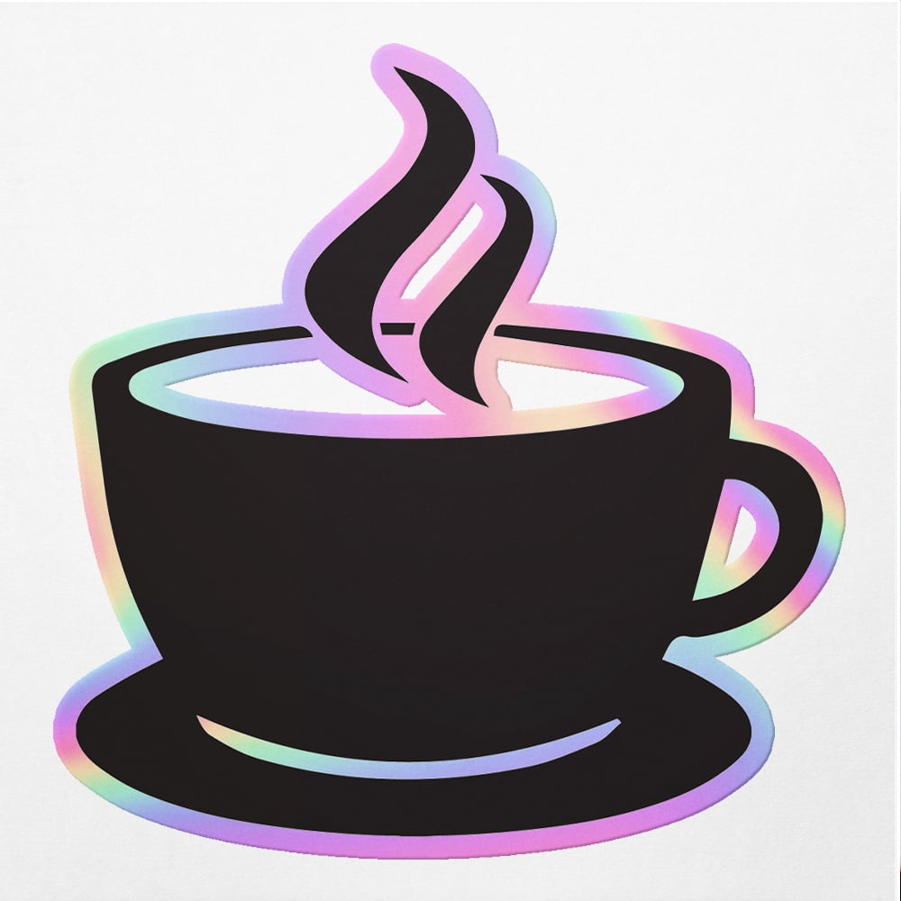 Vinyl Stickers Decals Of Coffee Cup Illustration - Apply On Any Smooth ...