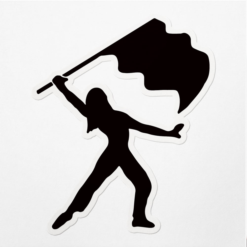 Vinyl Stickers Decals Of Colorguard Girl Illustration - Waterproof ...