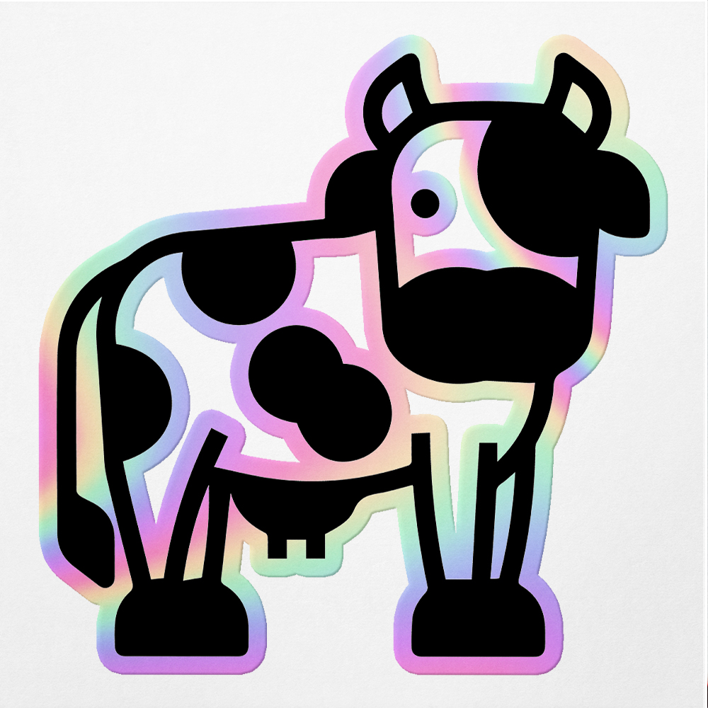 Vinyl Stickers Decals Of Cow - Apply On Any Smooth Surfaces Indoor ...