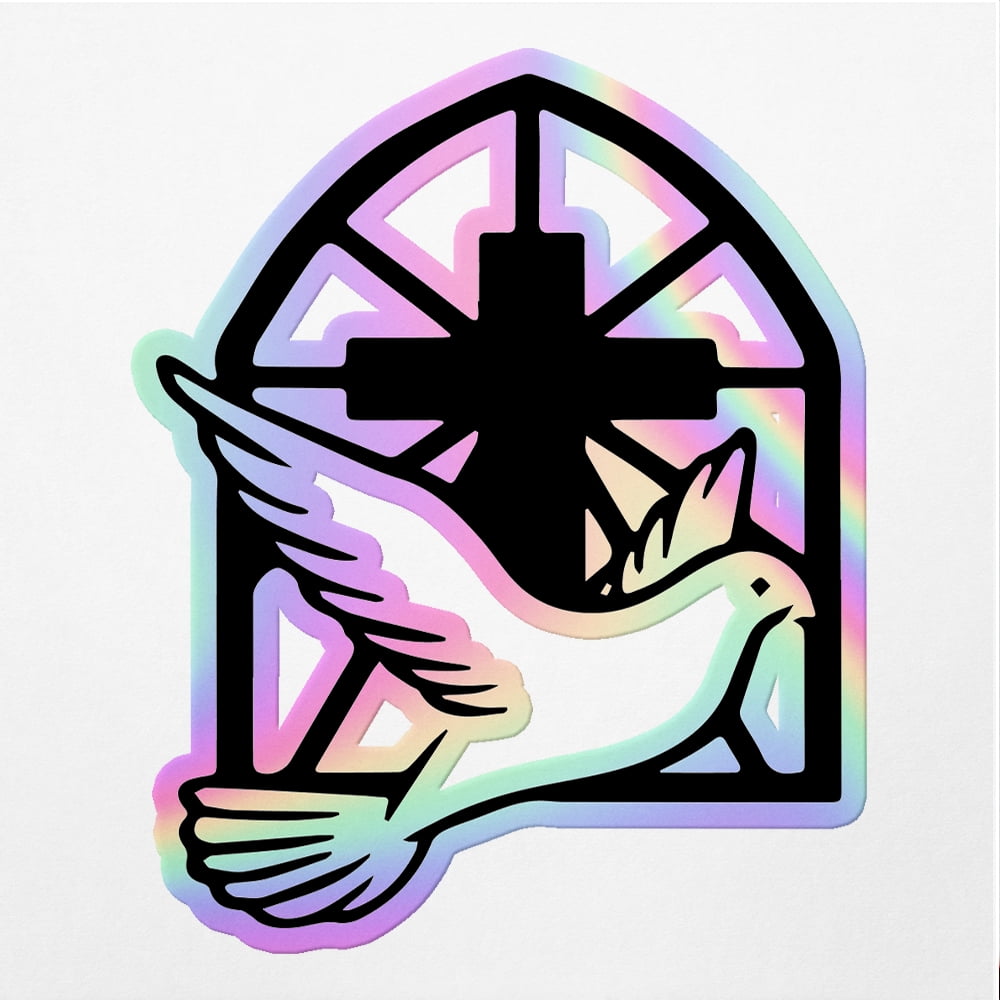 Vinyl Stickers Decals Of Cross Dove Illustration - Apply On Any Smooth ...