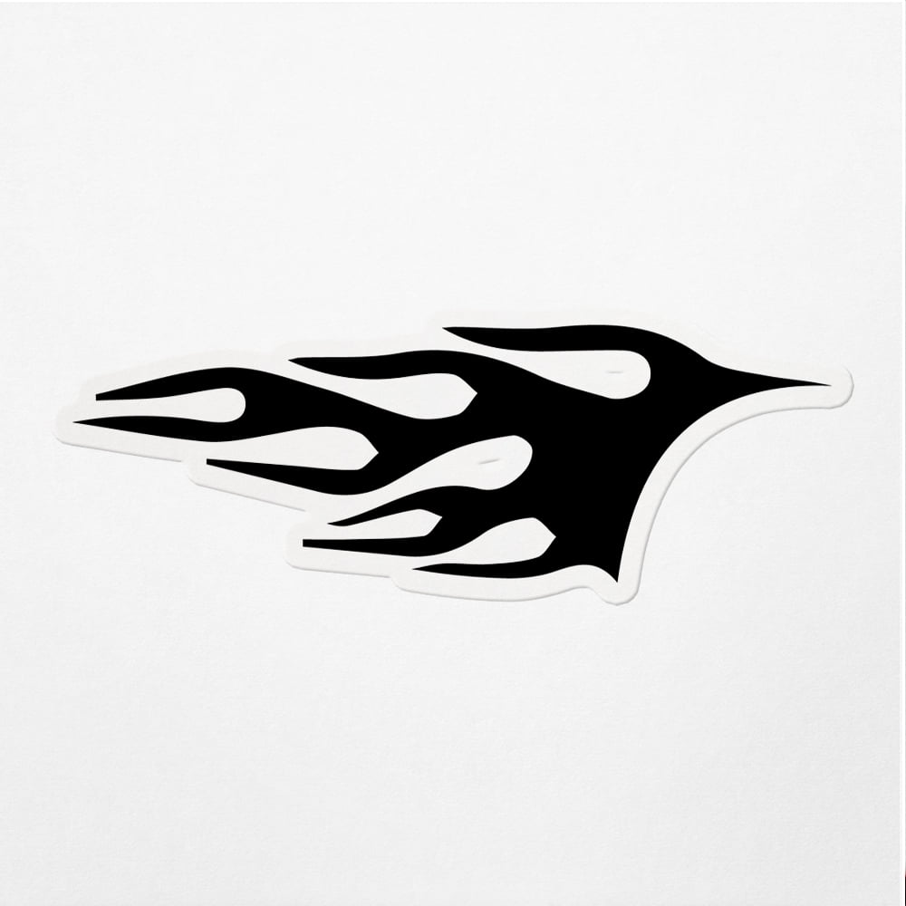 Vinyl Stickers Decals Of Curved Flame Illustration V2 - Waterproof ...