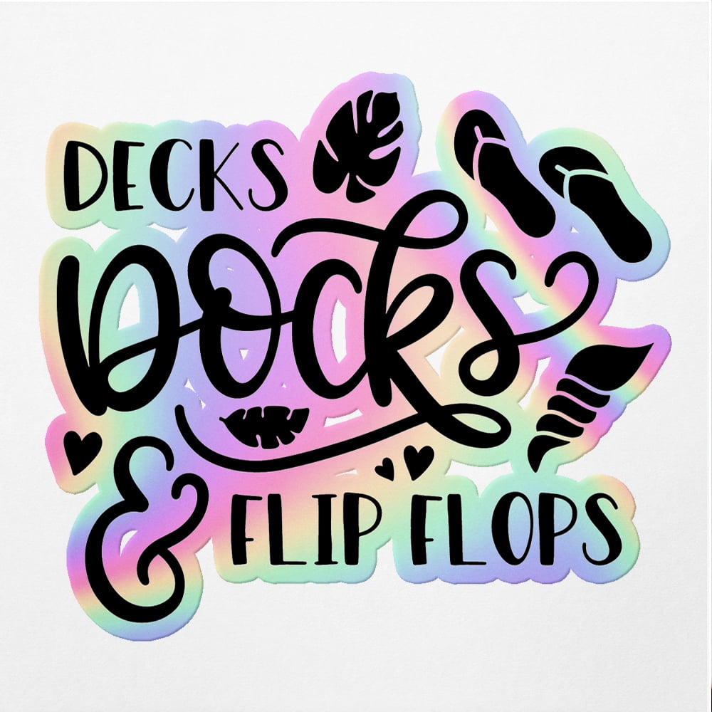 Vinyl Stickers Decals Of Decks Flops Illustration - Apply On Any Smooth ...