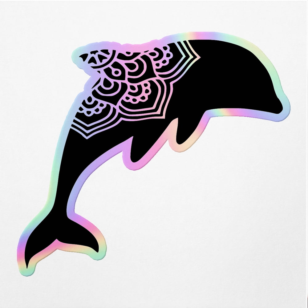 Vinyl Stickers Decals Of Dolphin Flowers - Apply On Any Smooth Surfaces ...