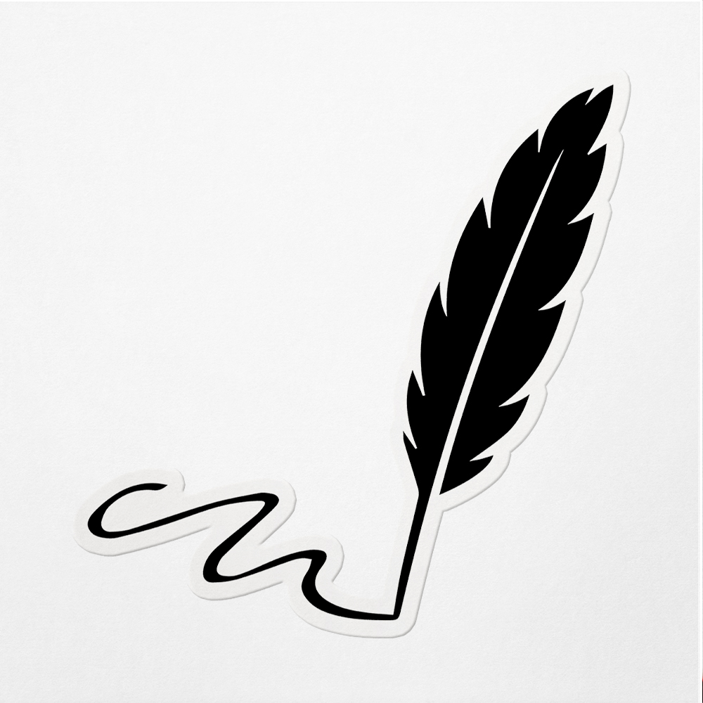 Vinyl Stickers Decals Of Feather Signature - Waterproof - Apply On Any ...